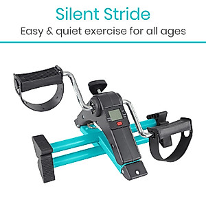 Vive Under Desk Bike Pedal Exerciser - Foot Pedal Exerciser - Foldable Portable Quiet Foot, Hand, Arm, Leg Exercise Pedaling Machine LCD Display, Adjustable Tension, Fitness Rehab Gym Equipment