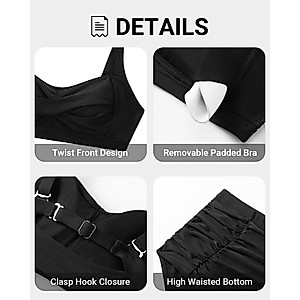 Daci Women's Plus Size Bikini Sets - High Waisted Two-Piece Swimsuits with Tummy Control Black 18 Plus