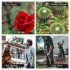 HANDLANDY Rose Pruning Gloves for Men & Women, Long Thorn Proof Gardening Gloves, Breathable Pigskin Leather Gauntlet, Best Garden Gifts & Tools for Gardener