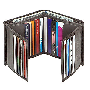 Bullz Genuine Nappa Cow leather Dual Credit Card ID Flap Bifold Mens Wallet Passcase