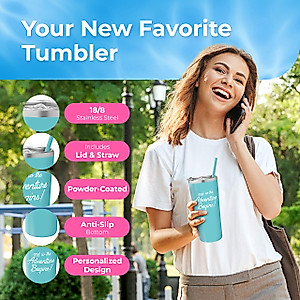 and So The Adventure Begins - Personalized Insulated Coffee Tumbler with Lid – Stainless Steel Insulated Travel Mug with Straw – Graduation, Promotion, Going Away, Job Change - Adventure Awaits