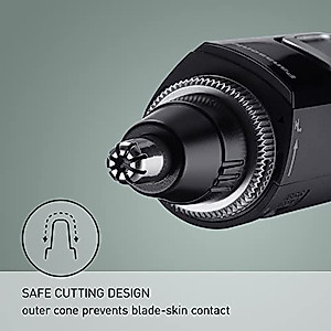 Panasonic Ear and Nose Hair Trimmer for Men with Vacuum Cleaning System, Powerful Motor and Dual-Edge Blades for Smoother Cutting, Wet/Dry – ER-GN70-K (Black)