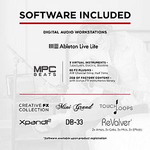 M-Audio AIR 192x6 USB C MIDI Audio Interface for Recording, Podcasting, Streaming, Studio Quality Sound, 2 XLR in and Music Production Software (Renewed)