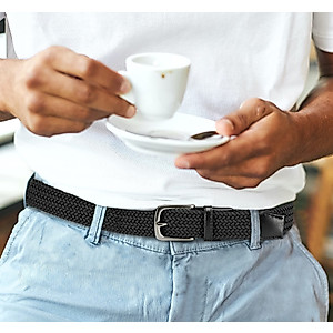 CHAOREN Mens belt - Braided Stretch Golf Belt for Men 1 3/8"- Gift for Golf Pants Casual Shorts Jeans