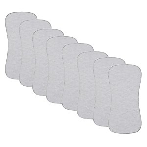 lazyrhino 8 Pack Baby Burp Cloths, Unisex for Boys and Girls, Super Absorbent and Soft Towel,Solid Color (Grey)