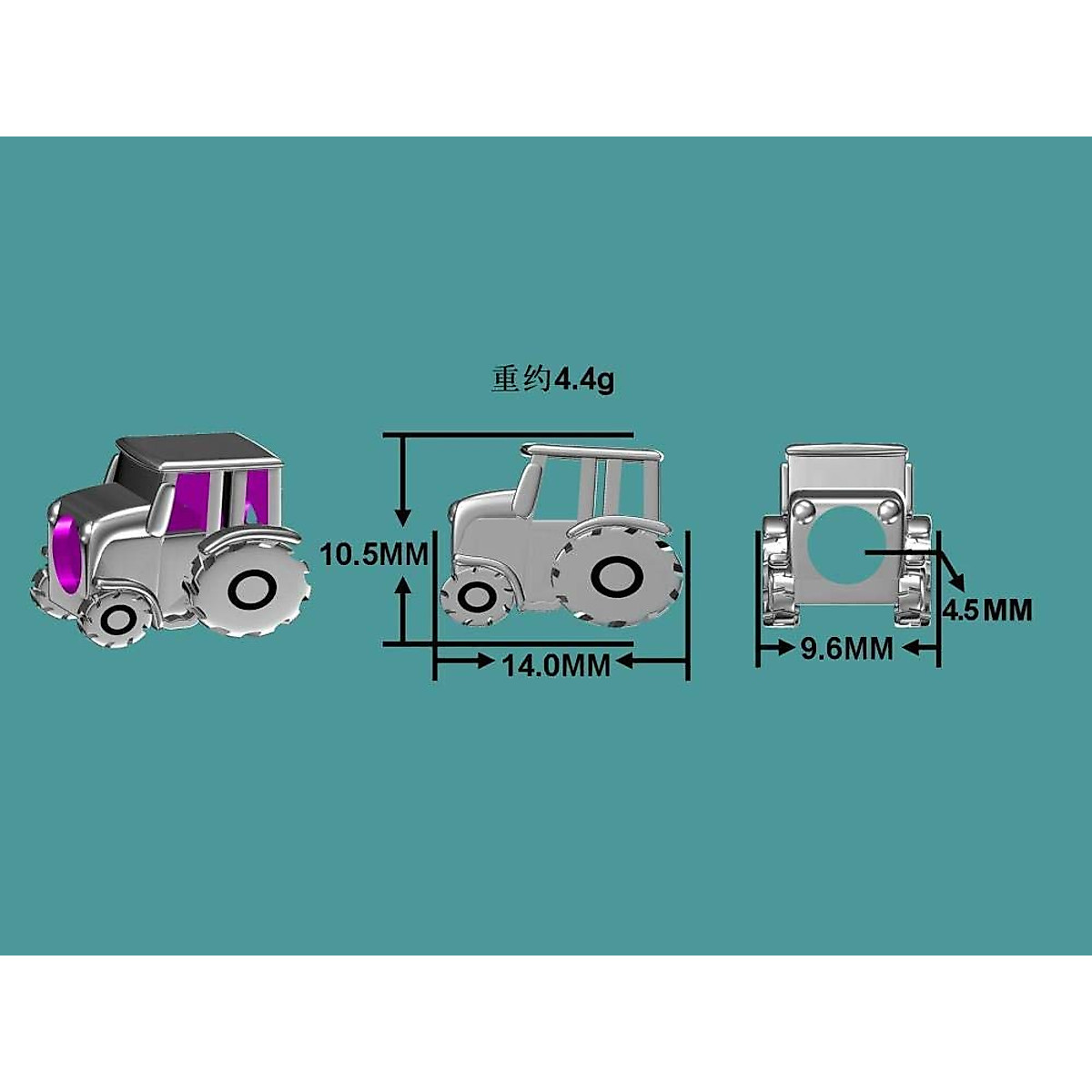 Bolenvi Farm Tractor wboy Farmer 925 erling Silver Pendant Charm Bead For Pandora & Similar Charm Bracelets or Necklaces