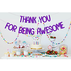 Thank You for Being Awesome Banner, Happy Retirement Decorations, We Will Miss You, Birthday Graduation Farewell Going Away Party Supplies Purple
