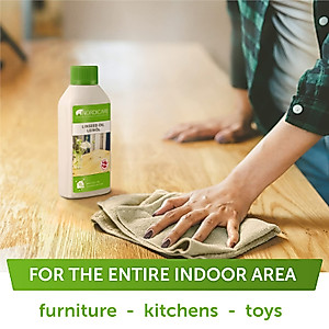 Nordicare Linseed Oil for Wood - 100% Pure & Natural Linseed Oil for Entire Indoor Area - Food-Safe Raw Linseed Oil for Wood Furniture - Underlines the Original Wood Structure - Made in Denmark 16.9oz