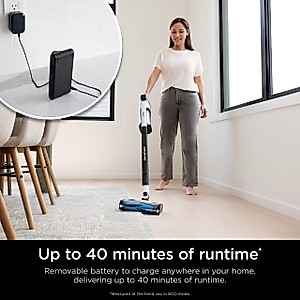 Shark IZ562H Cordless Pro Vacuum with Clean Sense IQ and Odor Neutralizer, PowerFins Plus Brushroll, Includes Duster Crevice & Pet Tool, Up to 40 Minute Runtime, Light Blue, Without MultiFLEX