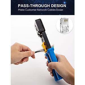 CableCreation RJ45 Pass Through Connectors, 50-Pack Cat6/Cat5e Gold Plated Modular Plug Unshielded Crimp Connector for Solid or Stranded UTP Ethernet Cable