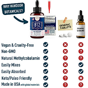 Vegan Vitamin B12 Liquid - Max Strength B12 Vitamins 5000 mcg Methylcobalamin Supplement - Liquid Vitamin B12 Sublingual Drops - Liquid B12 Vitamins Mood, Energy Support - Citrus Flavor B 12, 2oz