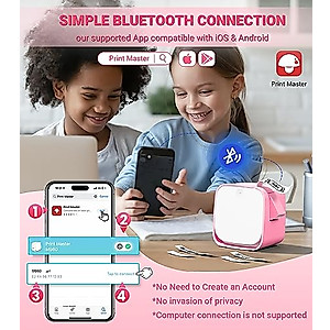 Vixic Label Maker Machine with Tape, M960 Mini Bluetooth Label Printer Inkless Label Sticker Makers Portable Handheld Labeler with Multi-Templates Font&Icon, Rechargeable for Office Home Organizing