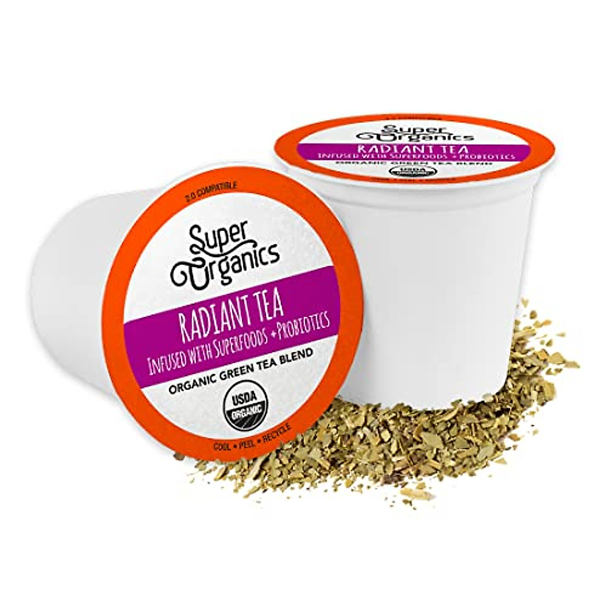 Super Organics Beauty Boost Green Tea Pods With Superfoods & Probiotics | Keurig K-Cup Compatible | Beauty Tea, Skin Care Tea | USDA Certified Organic, Vegan, Non-GMO Natural & Delicious Tea, 12ct
