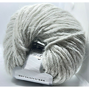 Pale Grey ETNO Alpaca - Merino Wool, Alpaca, Acrylic Blend Yarn 50 Gram (1.75 Ounces) 82 Yards Bulky