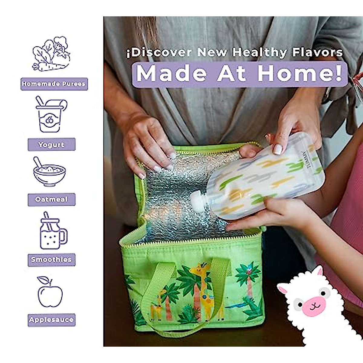 Tummy Reusable Baby Food Storage Pouches for Toddlers and Kids | 8 pack | Refillable for Applesauce, Smoothies, Yogurt & Puree Squeeze Pouch | 5oz | BPA Free & Freezer Safe