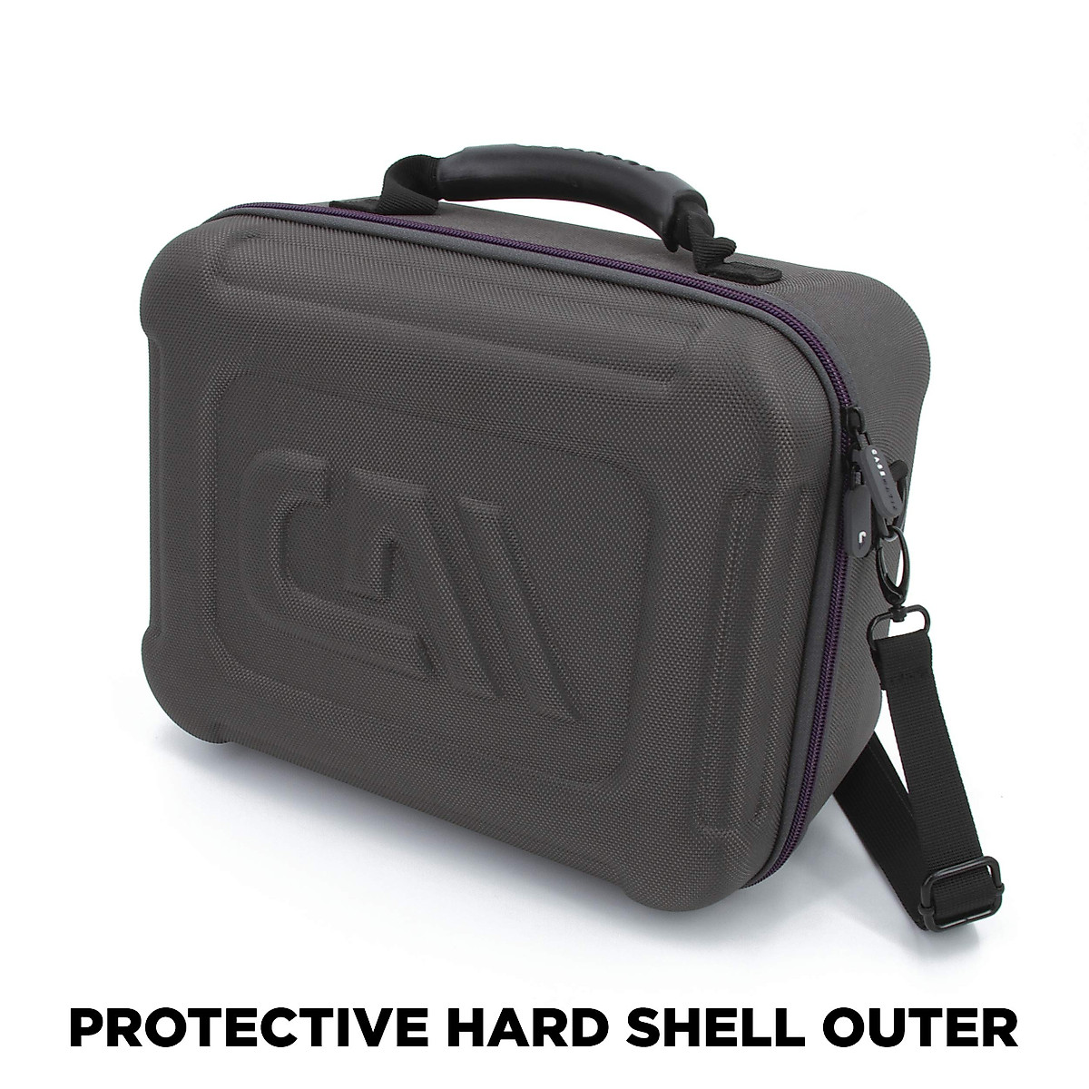 CASEMATIX Hard Shell Travel Case Compatible with Oculus Quest 2 - Protective Travel Case for VR Headset and Controllers with Impact-Absorbing Foam, Shoulder Strap and Zipper Accessory Storage