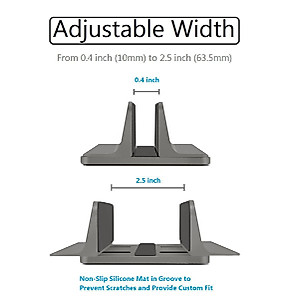 Vertical Laptop Stand for Desk [Adjustable] Sturdy Aluminum Dock Fits All Laptops (up to 20.3 inches) Space Saving, Modern Compact Holder, Compatible with MacBook Pro/Air, Surface, HP, Dell (Gray)