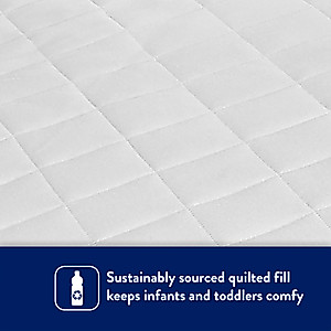 Kolcraft Fitted Waterproof Baby Crib Mattress Protector, Crib Mattress Topper, Crib Mattress Pad, Toddler Bed Mattress Protector, Machine Washable/Dryer Friendly, 52” x 28”- White