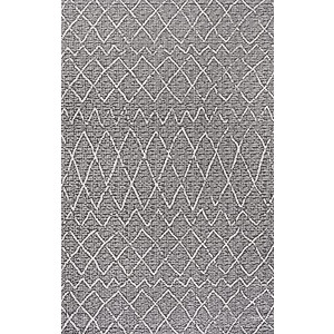 JONATHAN Y SMB114A-3 Madaba Moroccan Trellis Indoor Outdoor Area Rug Bohemian Coastal Easy Cleaning Bedroom Kitchen Backyard Patio Non Shedding, 3 X 5, Black/Cream, Gray/Cream