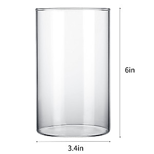 CUCUMI 12pcs Glass Cylinder Vases for Centerpieces, Flower Vases Wedding Decorations, 6 Inch Tall Glass Hurricane Candle Holder for Table Shelf, Floral Vase Bulk for Home Decor