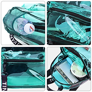 TINYAT Heavy Duty Transparent Clear backpack See Through Clear Bag PVC Backpack for Gym, Concerts, Sports, Travel T9051