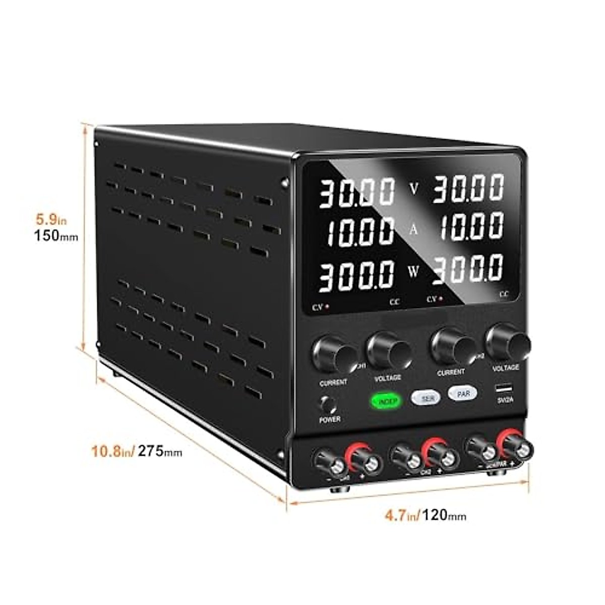DC Variable Adjustable Dual-Channel Power Supply 3-Way 30V 10A 60V 20A Parallel Functions 300W 360W(SPS305-2KD,220V)
