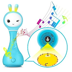 Alilo Bunny Baby Rattle Shaker and Teether Toys,Electronic Rattle Infants Toy,9 Kinds of Color Learning and Educational Toys with Music & Light for 0-6-12 Months, Gift for Newborns Girls Boys Toddlers