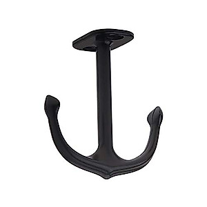 DEEKOUDT Anchor Two Prong Ceiling Hook for Closet Top Bathroom Kitchen Cabinet Garage Pack of 8 (Anchor Black)