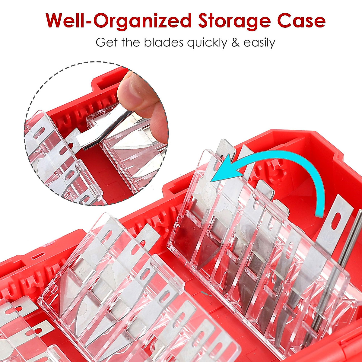 FASTPRO 40-Piece Precision Hobby Knife Set, 3pcs Craft Knife with 33pcs Blades, Exacto Knife Set Included Tweezers, Grindstone, Steel Ruler, Vernier Caliper and Storage Case