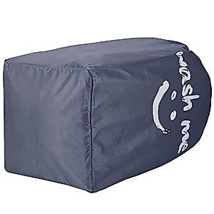 HOMEST 2 Pack Wash Me Travel Laundry Bag with Handles, Square Base Can Carry Up to 3 Loads of Clothes, Dirty Clothes Storage with Drawstring Closure,Light Blue and Grey