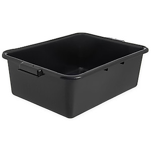 Carlisle FoodService Products Comfort Curve Tote Box Bus Box with Reinforced Rim for Kitchen, Restaurants, And Fast Food, Plastic, 7 Inches, Black