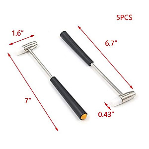 T Tulead Mini Hammer Multifunctional Hammers 7-Inch Watch Tools for Watchmaker,Jeweler Pack of 5