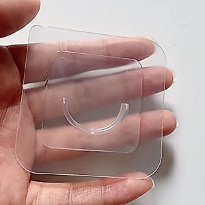 Venupple Spring Tension Rod Holder, 4 Packs Transparent Shower Rod Bracket No Drilling, Small Adhesive Tension Curtain Rod Retainer Shower Curtain Rod Holder (0.95 inches, Transparent)