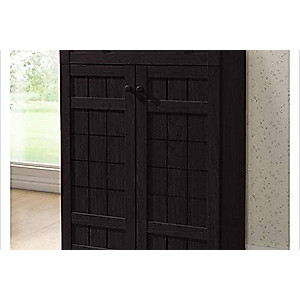 Baxton Studio Glidden Wood Modern Shoe Cabinet, Tall, Dark Brown