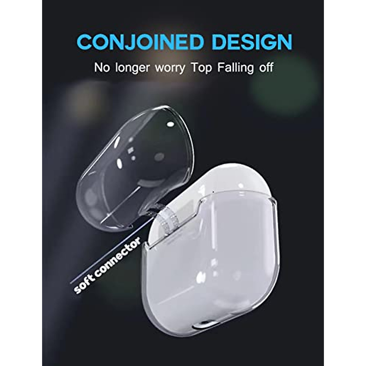 Compatible Airpods Pro 2nd Generation Case Clear,Soft Transparent Conected Protective Airpods Pro 2 Case Cover,Shockproof iPods Pro 2 Case Thin Skin for Women Men