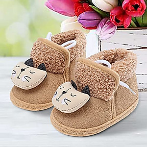 Baby Girls Boys Warm Shoes Soft Sole Booties Snow Boots Fall Winter Spring Shoes Little Girls Tennis Shoes (Brown, 6-12 Months)