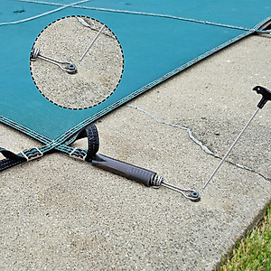 Honoson 2 Pieces T Handle Hex Key for Safety Iron Hex Key for Swimming Pool Cover Deck, 13 Inches, Black