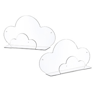 MUCKLILY 2pcs Cloud Shelf Wall Shelving Storage Racks Wall Shelves Home Decor Multi-Functional Storage -Mounted Storage Rack Bathroom Storage Rack Acrylic Partition The Clouds