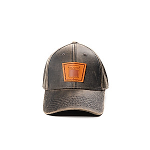 Oliver Logo Hat, Keystone Leather Emblem, Oil Distressed
