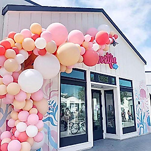 24 Inch Latex Round Balloons 10 Pack White Thick Big Balloons for Photo Shoot Wedding Baby Shower Birthday Party Decorations by IN-JOOYAA