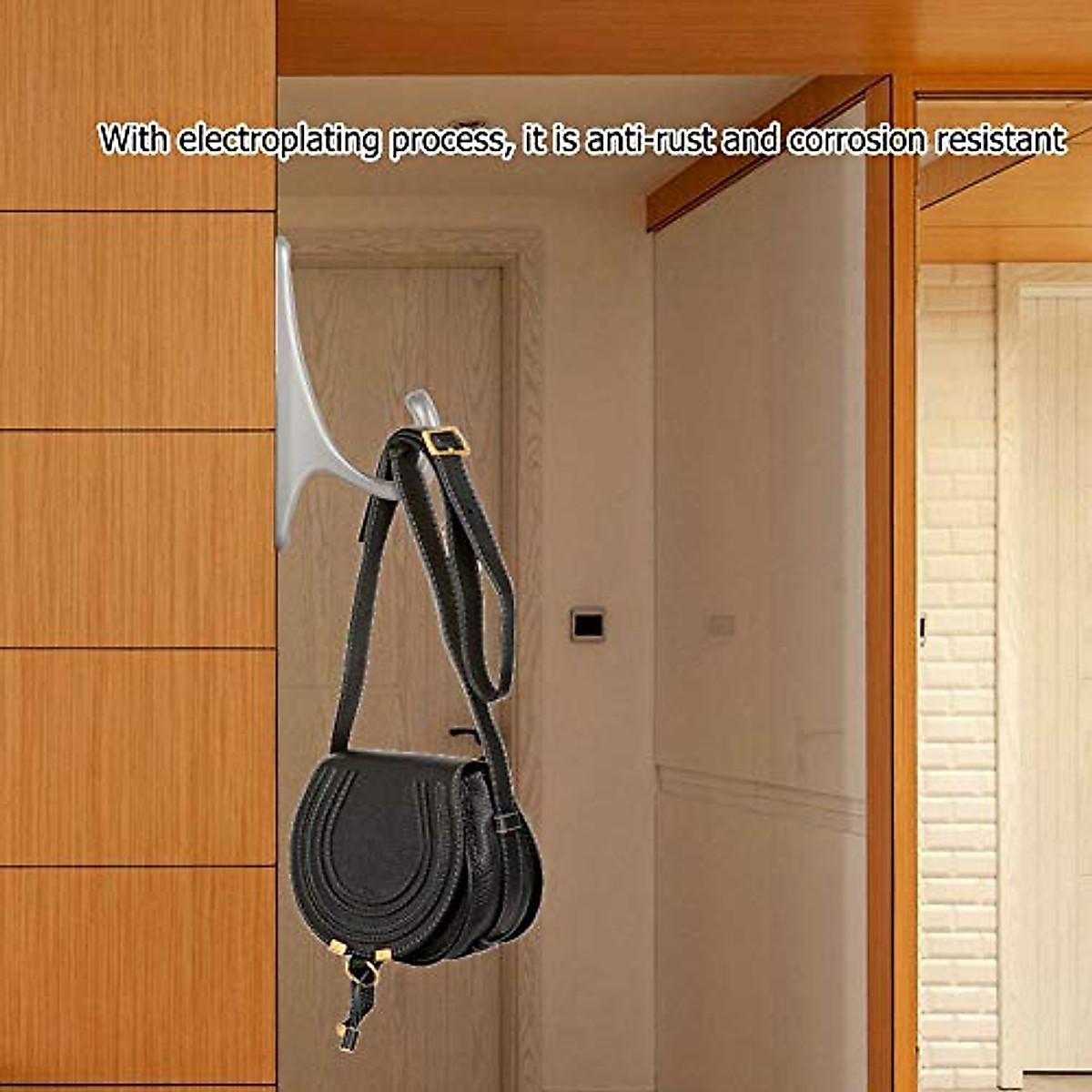 (Pack of 3) Wall Mounted Coat Rack Hanger Towel Clothes Hat Hook for Bathroom Closet Room Kitchen Double Hole Fixation(Matte Nickel)