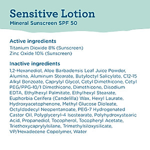 BLUE LIZARD Sensitive Mineral Sunscreen with Zinc Oxide 50+ Water Resistant UVAUVB Protection with Smart Cap Technology Fragrance Free, Sensitve, SPF 50 - - Tube, Unscented, 5 Fl Oz