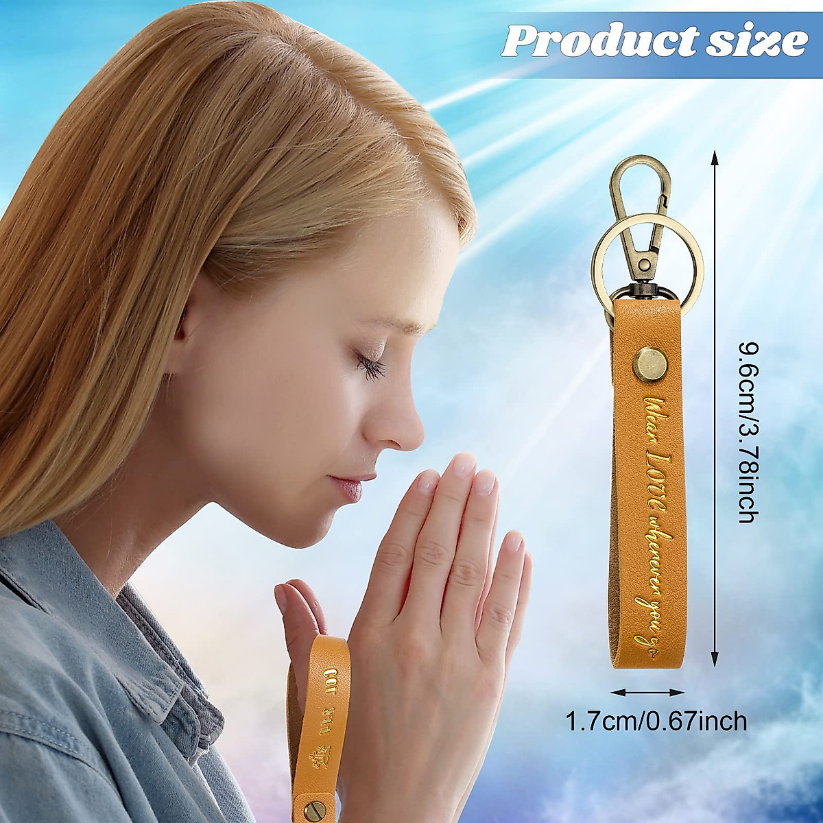 20 Pcs Christian Key Chain Leather Religious Keychain Inspirational Bible Key Chains Verse Quote Keychains Christmas Gifts (Multi Colors)