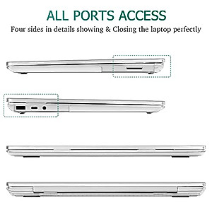May Chen Case Compatible for 13.5" Microsoft Surface Laptop 5/4/3 with Metal Palm Rest Model 1951/1868, Plastic Hard Shell Case with Screen Protector + Keyboard Cover + Dust Plug, Crystal Clear