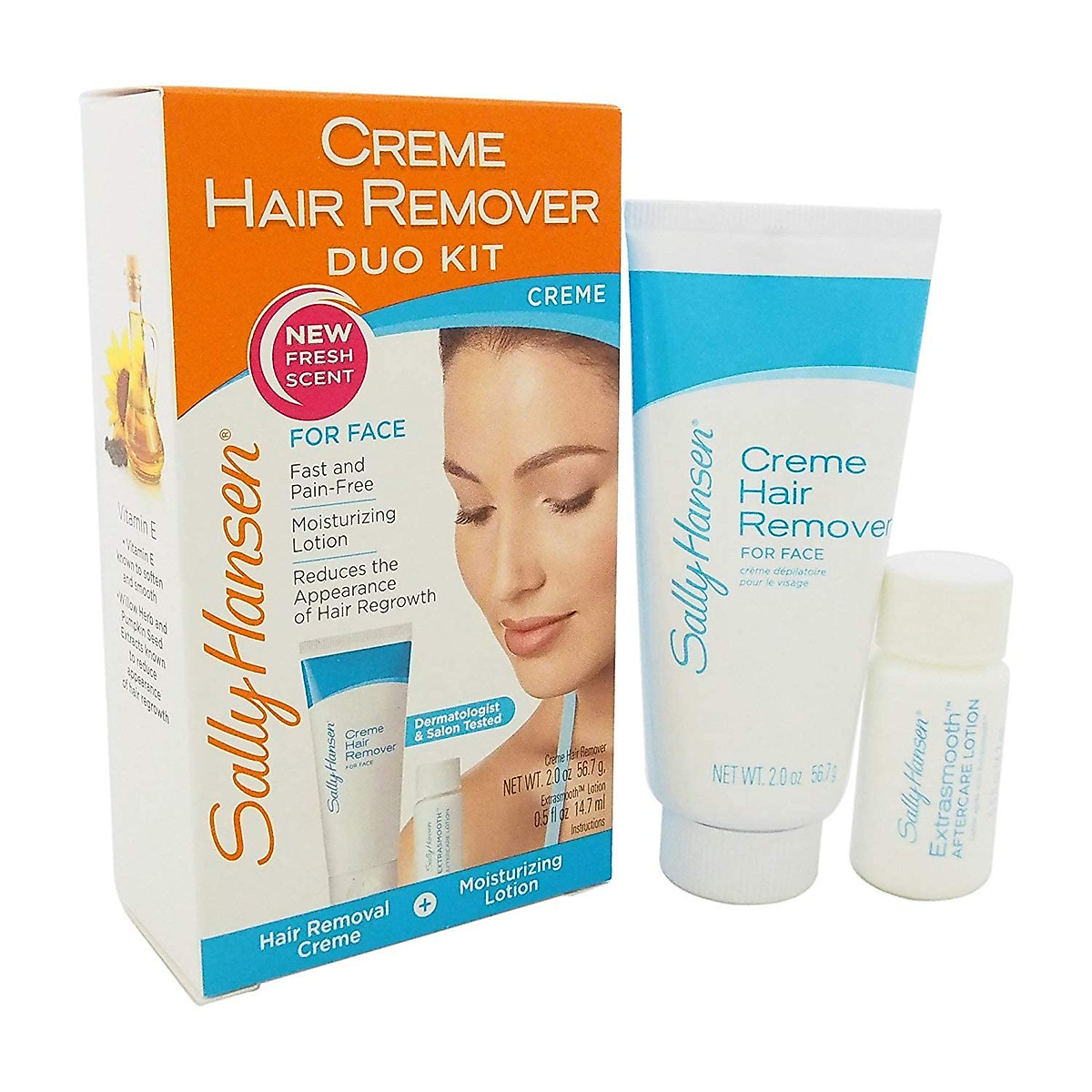 Sally Hansen Creme Hair Remover Kit for Face, Lip and Chin (Case of 6)