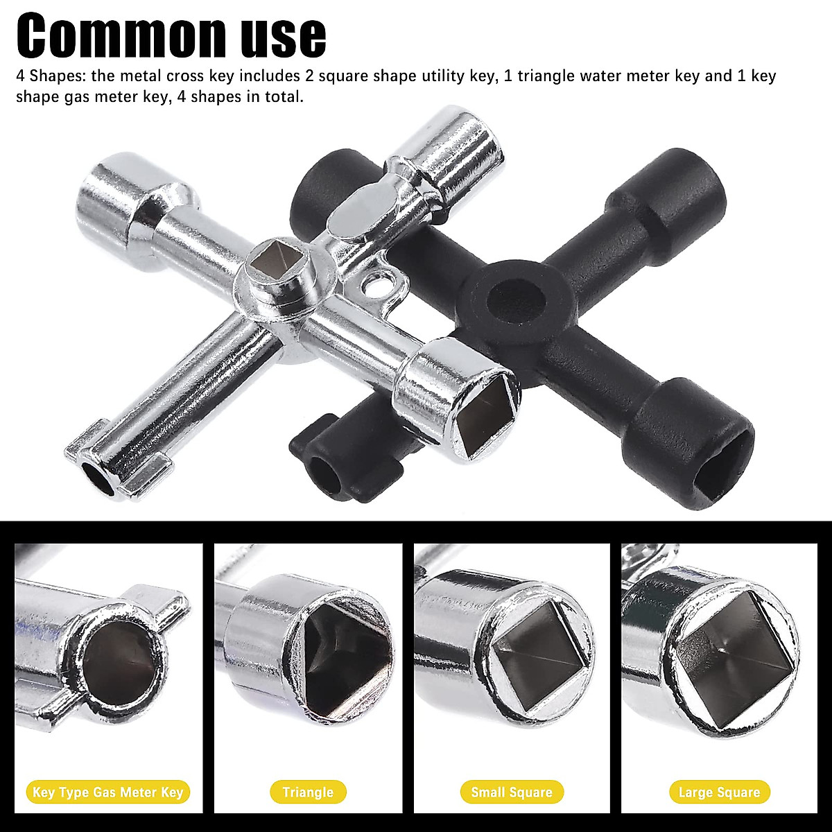 Mardatt 13 Pcs Utility Keys Kit Plumbers Key Tool Set 4 Way Service Cross Key, Triangle Cabinet Spanner Key, Water Tap Faucet Keys, Socket Keys for for Radiators Gas Electric Meter Boxes