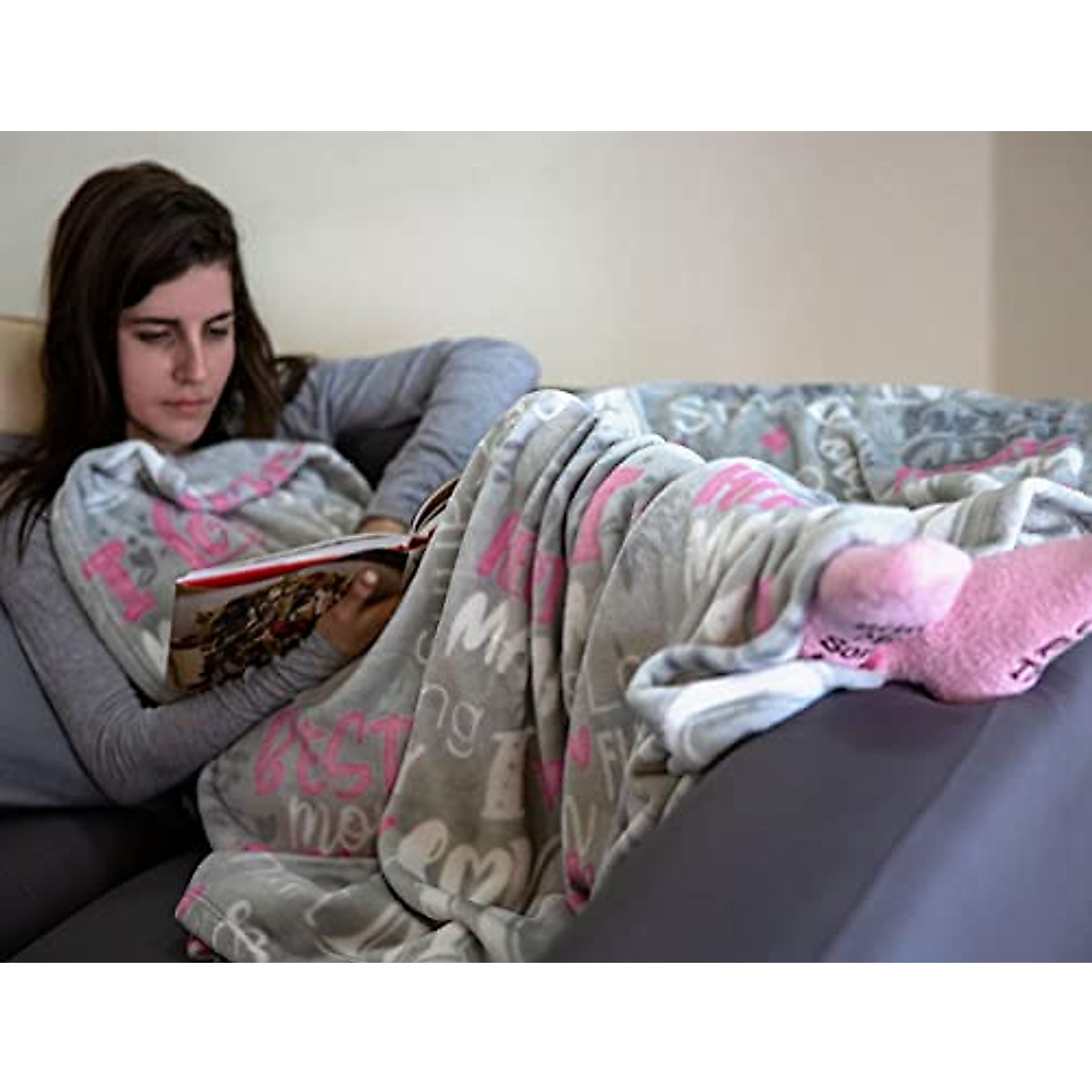 Tstars Mom Blanket Throw Blanket Happy Birthday Gifts for Mom Form Daughter 50 in X 60 in