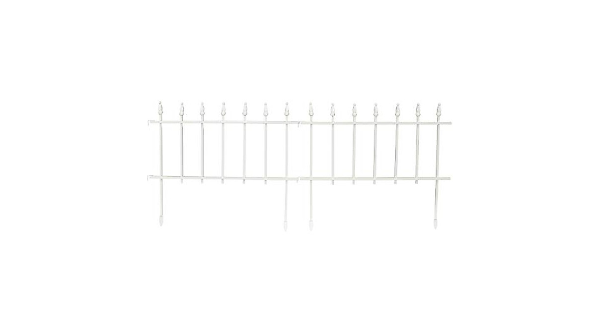 Decorative White Roman Garden Fence Set – 5 Panels, 9 ft Length