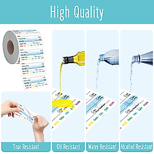300 Removable Food Labels, Water/Oil/Tear Resistant Freezer Pantry Labels with Perforation Line No Residue Left for Food Containers Jars Kitchen Restaurant Storage Organization