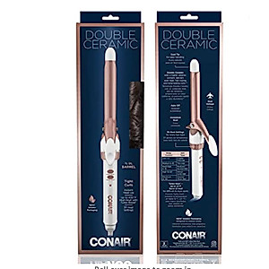 Conair Double Ceramic 3/4-Inch Curling Iron, ¾-inch barrel produces tight curls – for use on short to medium hair